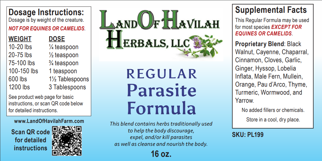 Parasite Formula 16 oz | Land of Havilah Herbals & Farm